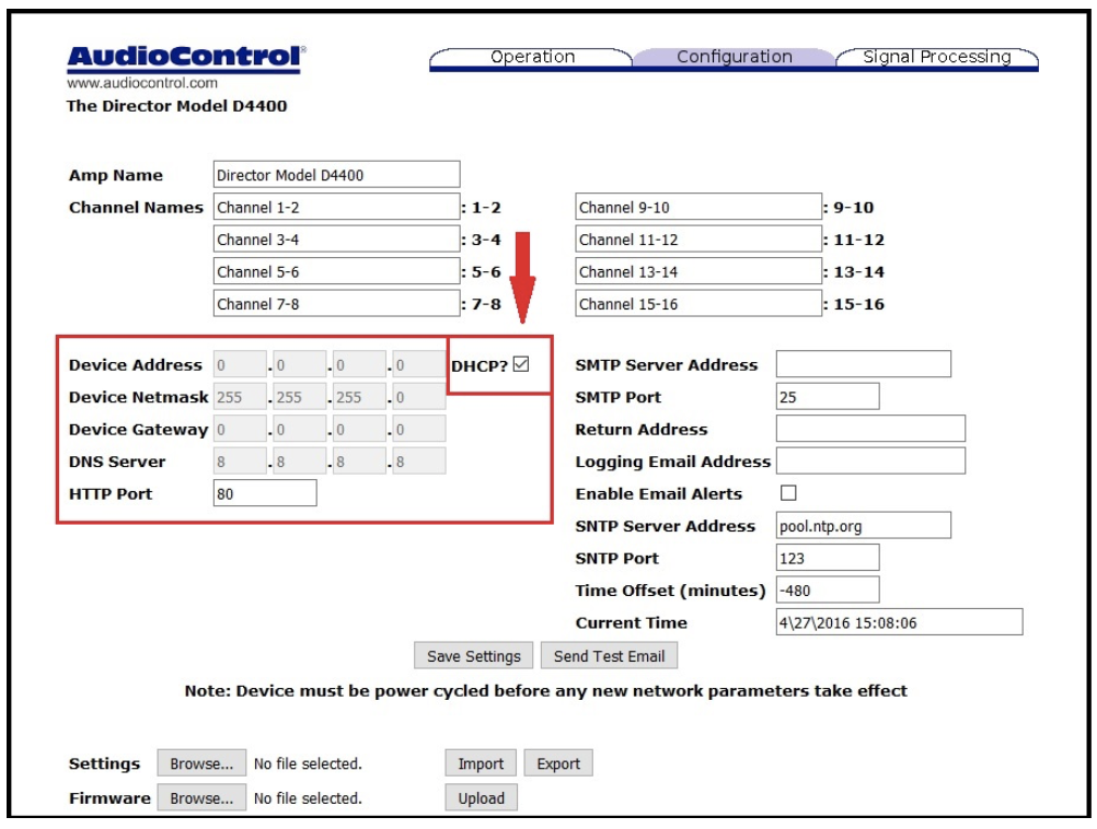 Default IP address of a Director Multi-Zone amplifier and how to assign ...